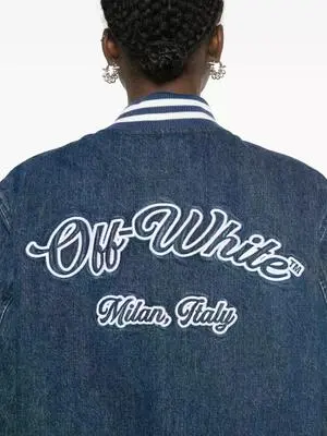 Off-White Logo-embroidered Denim Bomber Jacket