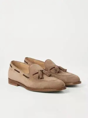 Brunello Cucinelli Suede Loafers With Tassel Detail - Brown