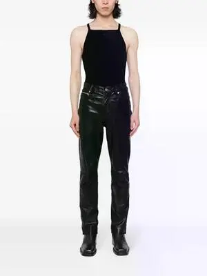 COURREGES Ribbed Knit Square Neck Tank Top