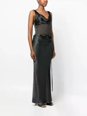 Christopher Esber Sheer Panelling Cowl Neck Gown - Grey