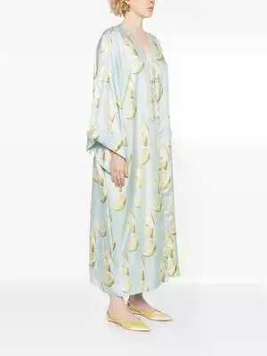 Givenchy Lemon-print Silk Satin Kaftan