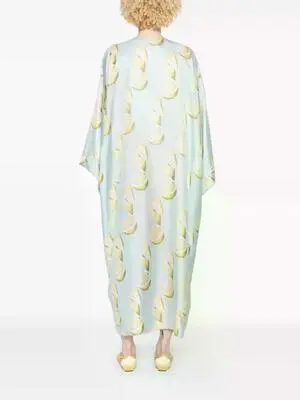 Givenchy Lemon-print Silk Satin Kaftan