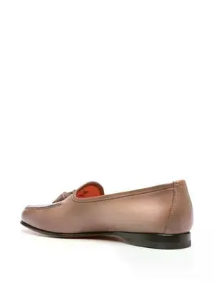 Santoni Andrea Tassel Leather Loafers - Brown