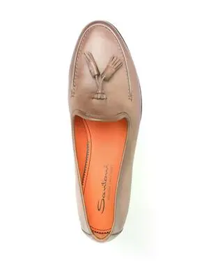 Santoni Andrea Tassel Leather Loafers - Brown