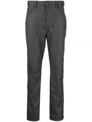 HACKETT Flannel Logo-patch Straight-leg Trousers - Grey