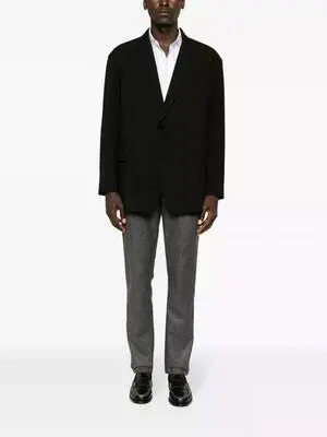 HACKETT Flannel Logo-patch Straight-leg Trousers