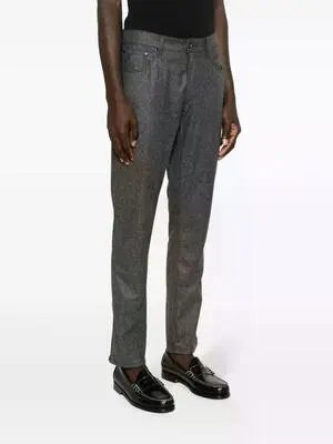 HACKETT Flannel Logo-patch Straight-leg Trousers