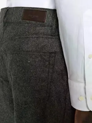 HACKETT Flannel Logo-patch Straight-leg Trousers