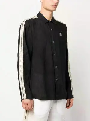 Palm Angels Pa Monogram-print Linen Shirt