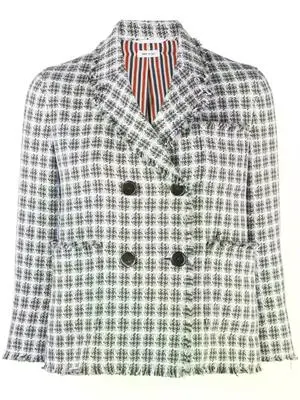 Thom Browne Double-breasted Tweed Jacket - Grey