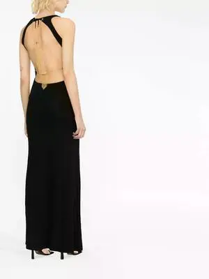Elisabetta Franchi Open Back Gown - Black