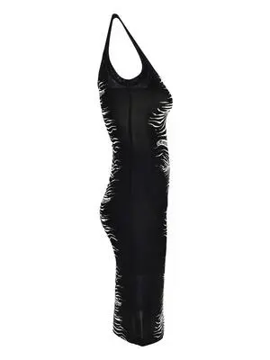 Versace Zebra-print Midi Dress