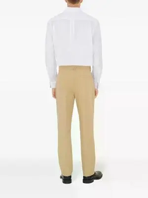 Burberry Logo-embroidered Cotton Chino Trousers