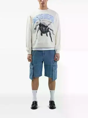 Gcds Spider-print Sweatshirt - Neutrals