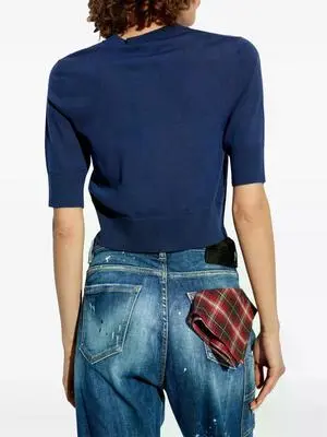 Dsquared2 Cropped Embroidered T-shirt