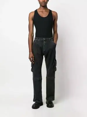 HTC LOS ANGELES Straight-leg Denim Cargo Jeans