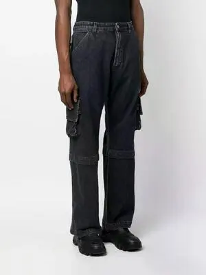 HTC LOS ANGELES Straight-leg Denim Cargo Jeans