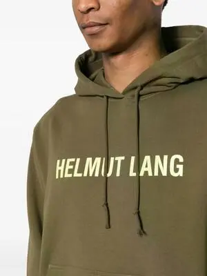 Helmut Lang Logo-print Cotton Hoodie - Brown