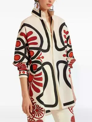 La DoubleJ Geometric Print Cotton Shirt