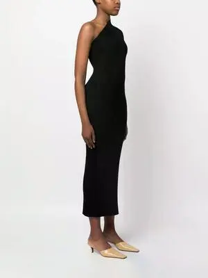AERON Ribbed Asymmetric One-shoulder Midi Dress