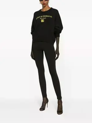 Dolce & Gabbana Logo Print Cashmere Jumper - Black
