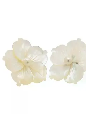 JENNIFER BEHR Mother-of-pearl Flower Stud Earrings