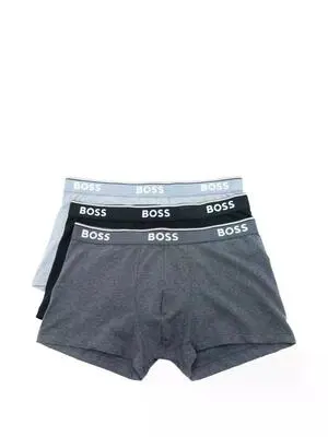 BOSS Stripe-trim Logo-waistband Boxers - Grey