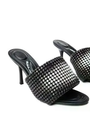 Alexander Wang Heiress 85mm Crystal Mules - Silver
