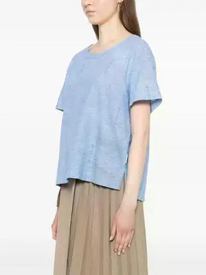 AGNES B. Logo Print Crew Neck Top