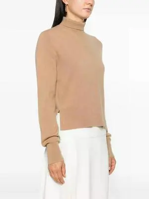 TOTEME Cropped Ribbed Cashmere Turtleneck Sweater