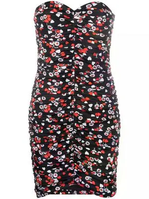 Moschino Floral-print Strapless Minidress
