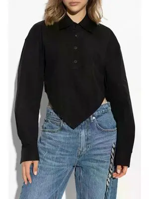 Alexander Wang Cropped Organic Cotton Shirt