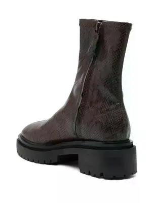 Senso Peyton Iii Snakeskin-effect Ankle Boots - Red