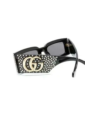 Gucci Embellished Rectangle-frame Sunglasses