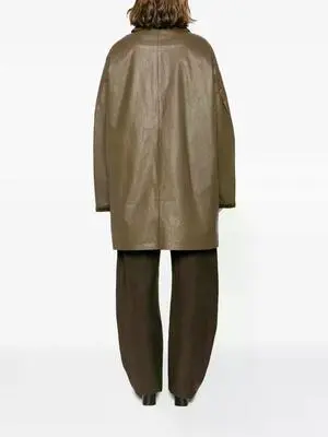 KASSL EDITIONS Mud Coated Button-up Coat With Corduroy Collar