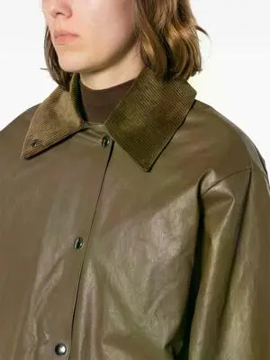 KASSL EDITIONS Mud Coated Button-up Coat With Corduroy Collar
