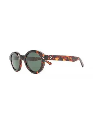 LESCA Corbs Round-frame Sunglasses - Brown