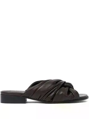 SCAROSSO Knotted Slide Sandals - Brown