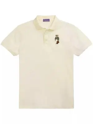 Ralph Lauren Purple Label Polo Bear-embroidery Polo Shirt - Neutrals