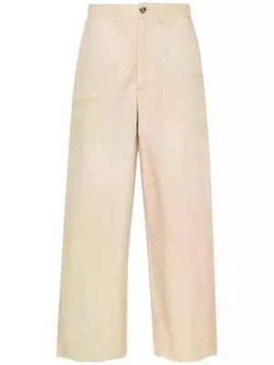 GOLDEN GOOSE Tapered-leg Cotton Trousers - Neutrals