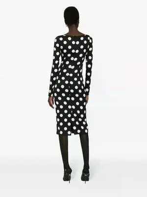 Dolce & Gabbana Polka Dot Print Midi Dress