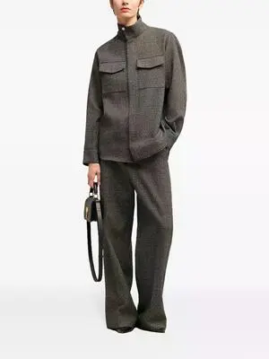 AMI Paris Houndstooth High-collar Shirt