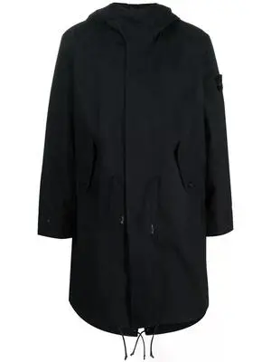 Stone Island Long Sleeved Coat - Black