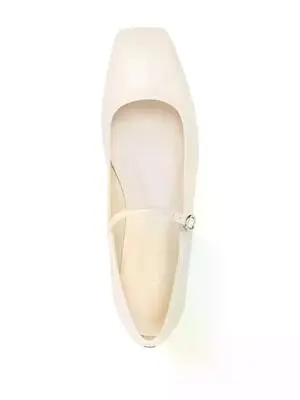 AeydĒ Mary Jane Leather Ballerina Shoes - Neutrals
