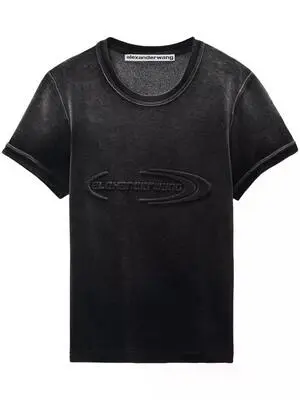 Alexander Wang Crew Neck Short Sleeve T-shirt With Embossed Logo