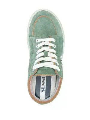 Sunnei Suede Panel Sneakers - Green