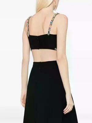 Zuhair Murad Embellished Cady Cropped Top