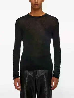 FERRAGAMO Ribbed Knit Linen Jumper