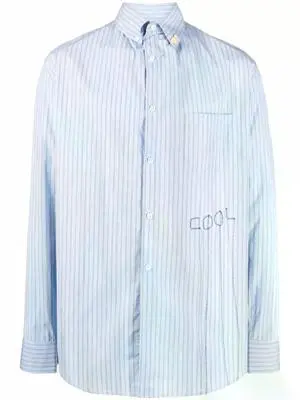 COOL T.M Striped Cotton Shirt - Blue