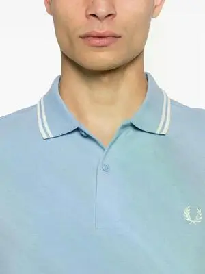Comme Des Garçons X Fred Perry Striped-trim Polo Shirt - Blue